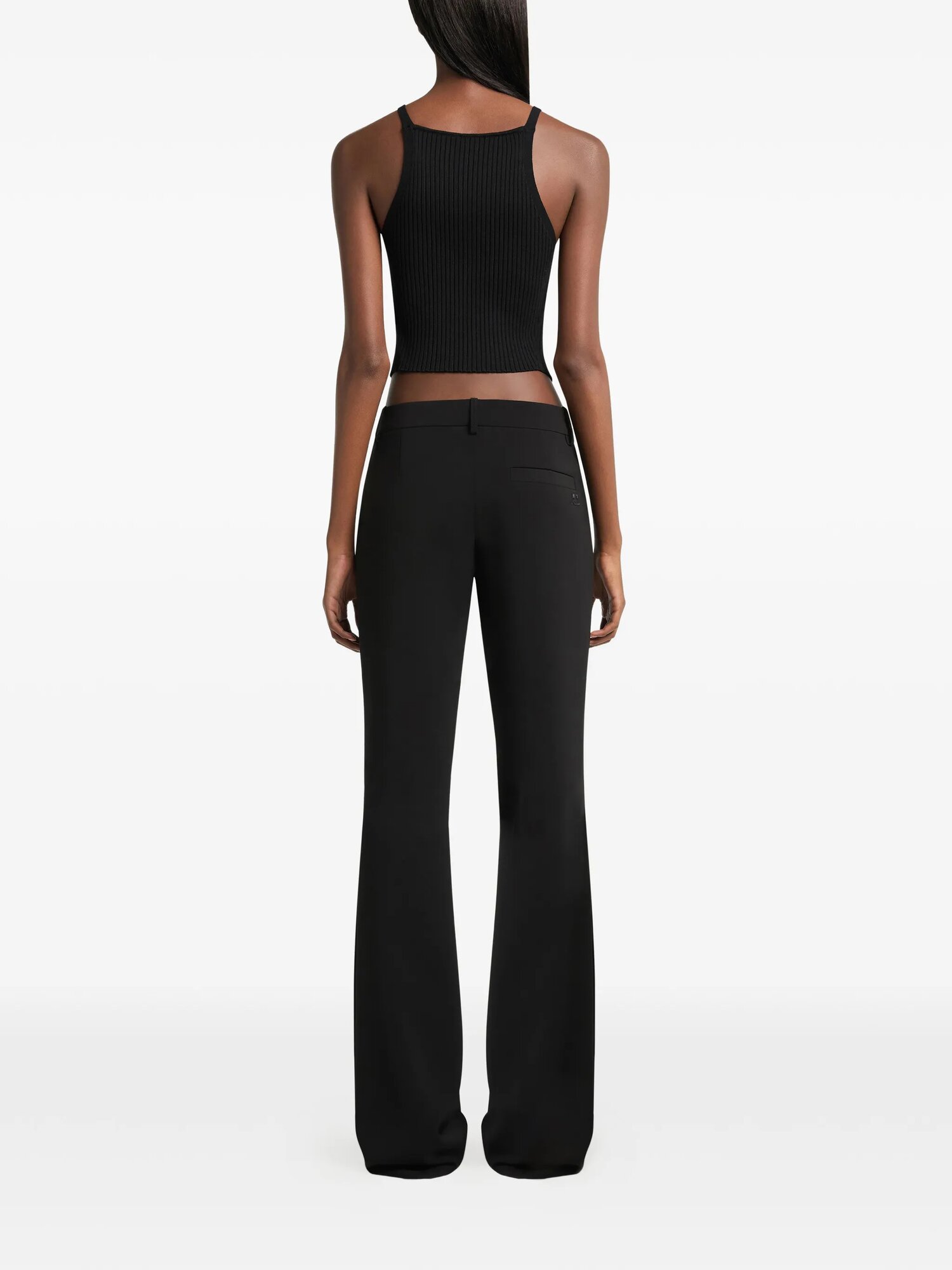 Брюки courreges Tailored bootcut trousers, размер 42, черный — фото 1