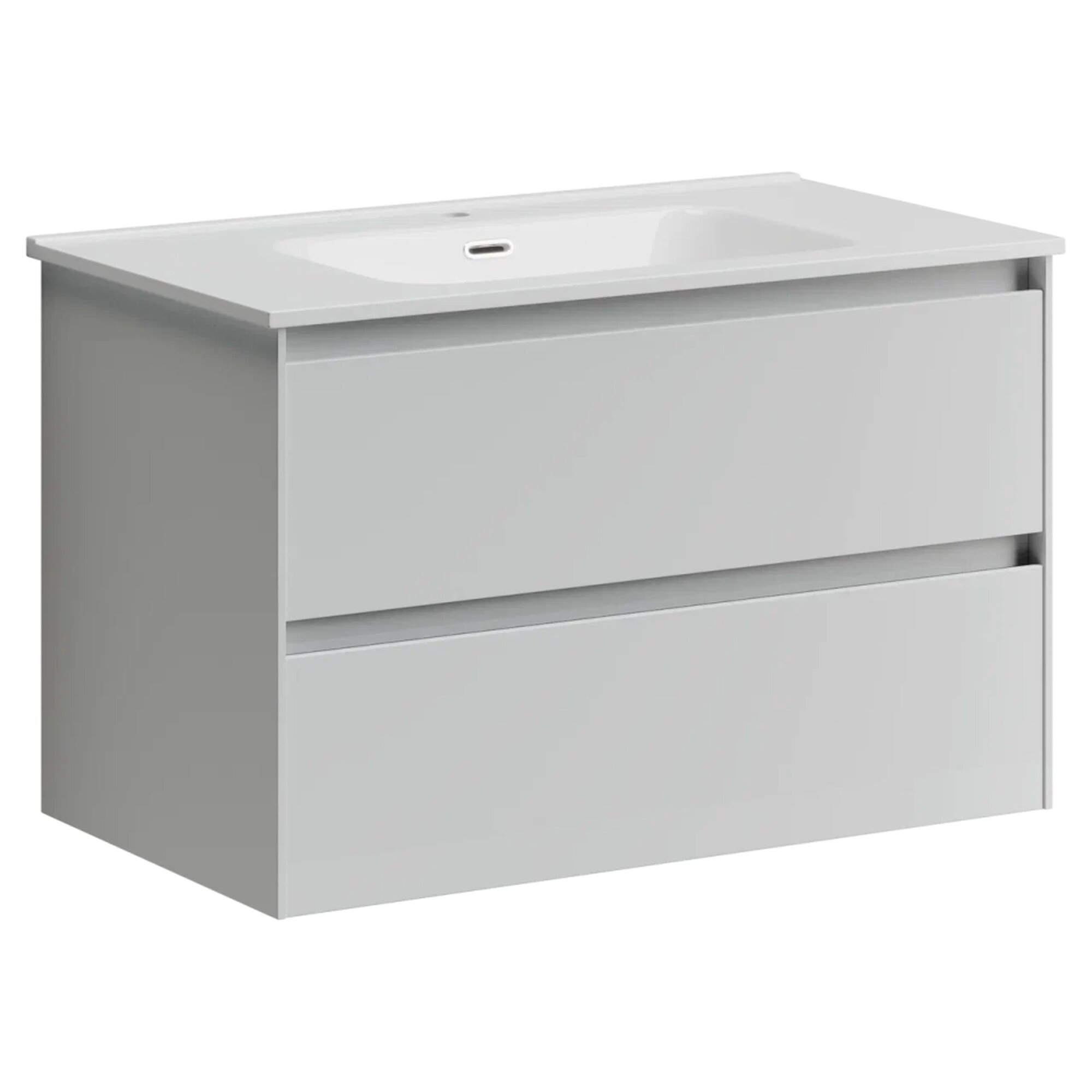 Тумба подвесная SANCOS Cento 790х450х500, c двумя ящиками оснащенными доводчиками, белый глянец, арт. CN80W