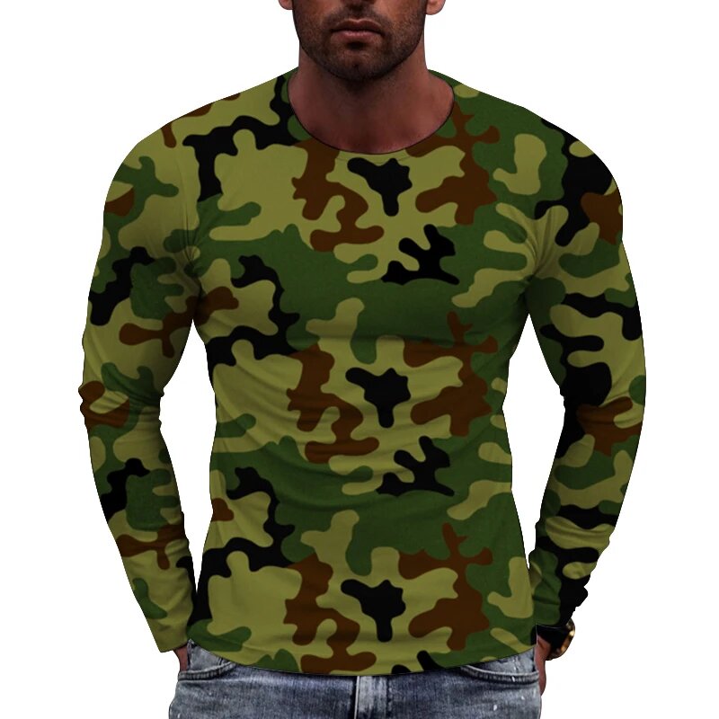 Мужская футболка камуфляж, полиэстер, 3XL, ht4972a