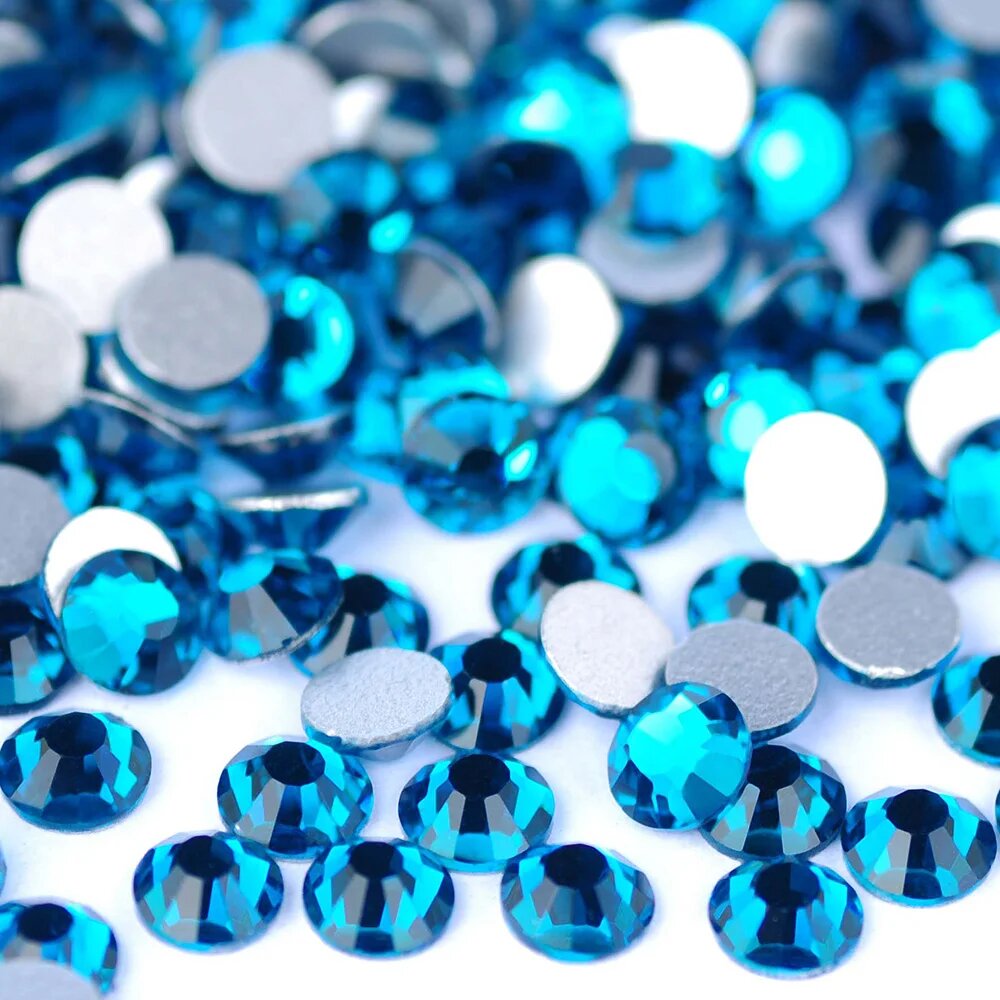 PUBRILEX стеклянные стразы SS16, SS20, SS30 для декора SS30-288PCS, Blue Zircon