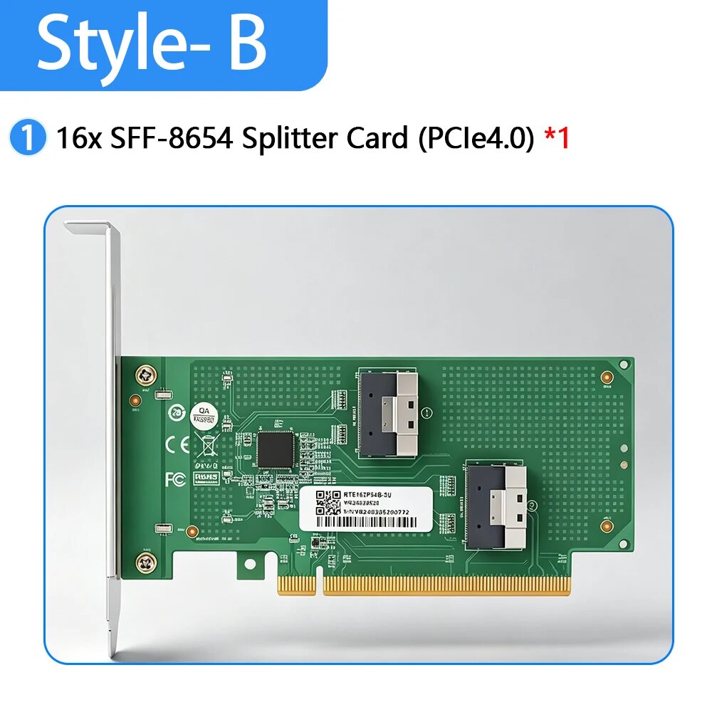 ADT-Link PCIe 3.0 X16 Adapter Card для NVIDIA V100 16G/32G B