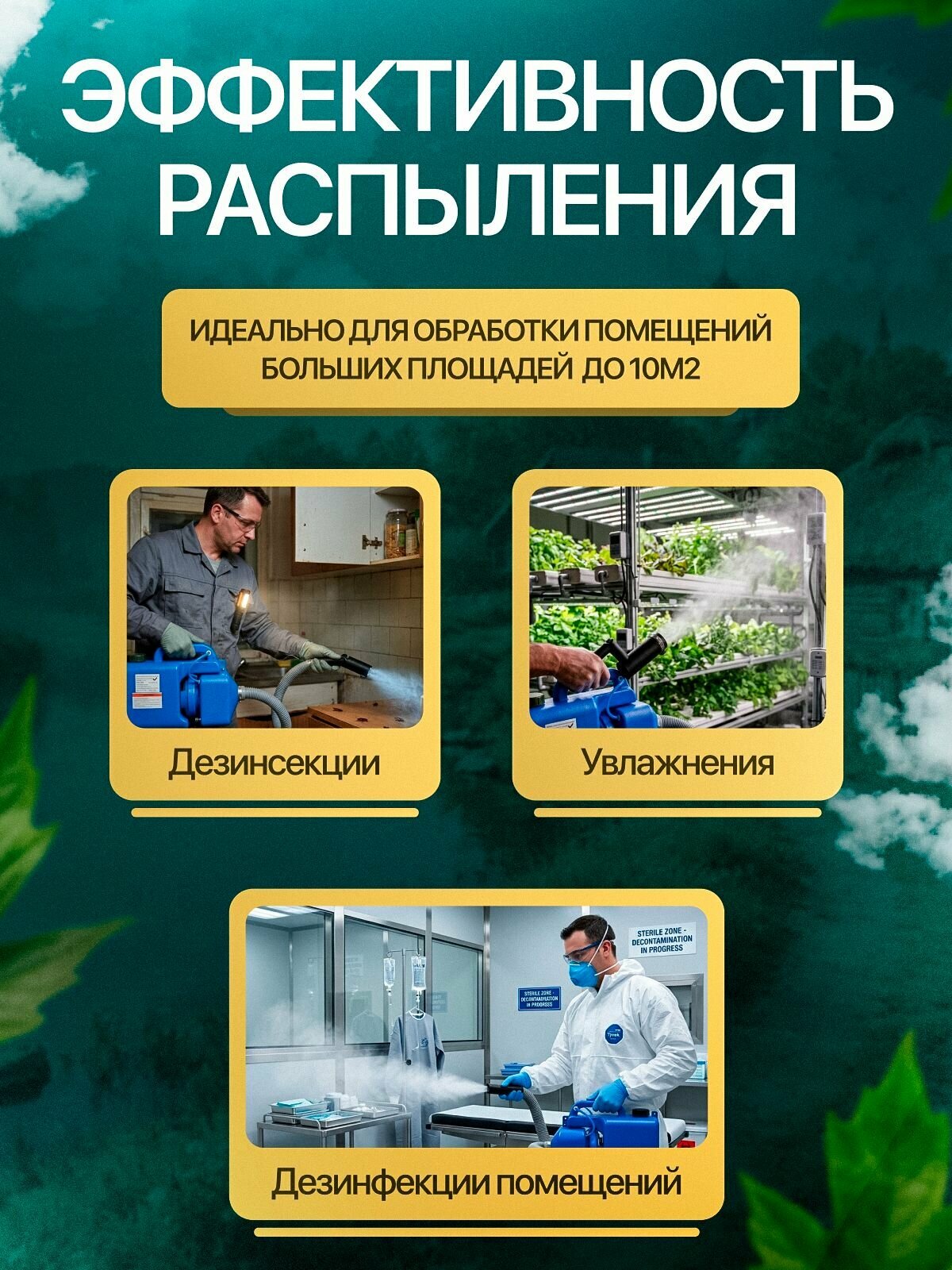 Генератор холодного тумана Brumix Pro бак 8 л / Опрыскиватель электрический туманообразующий — фото 1
