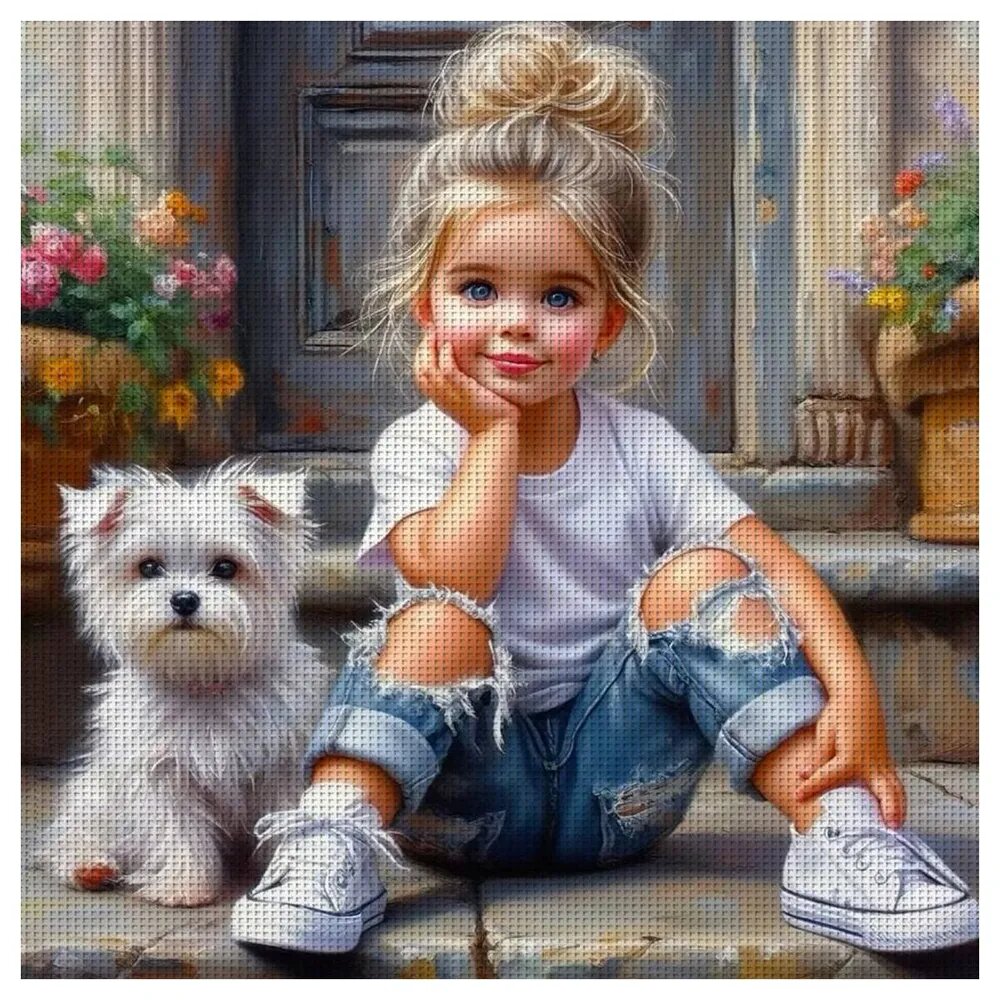 Вышивка крестом наборы/Набор для вышивания,40x40CM,16CT, Холст имеет нанесенный на него узор.