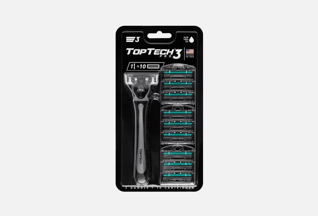 TOPTECH Razor 3 бритва и сменные кассеты 1шт