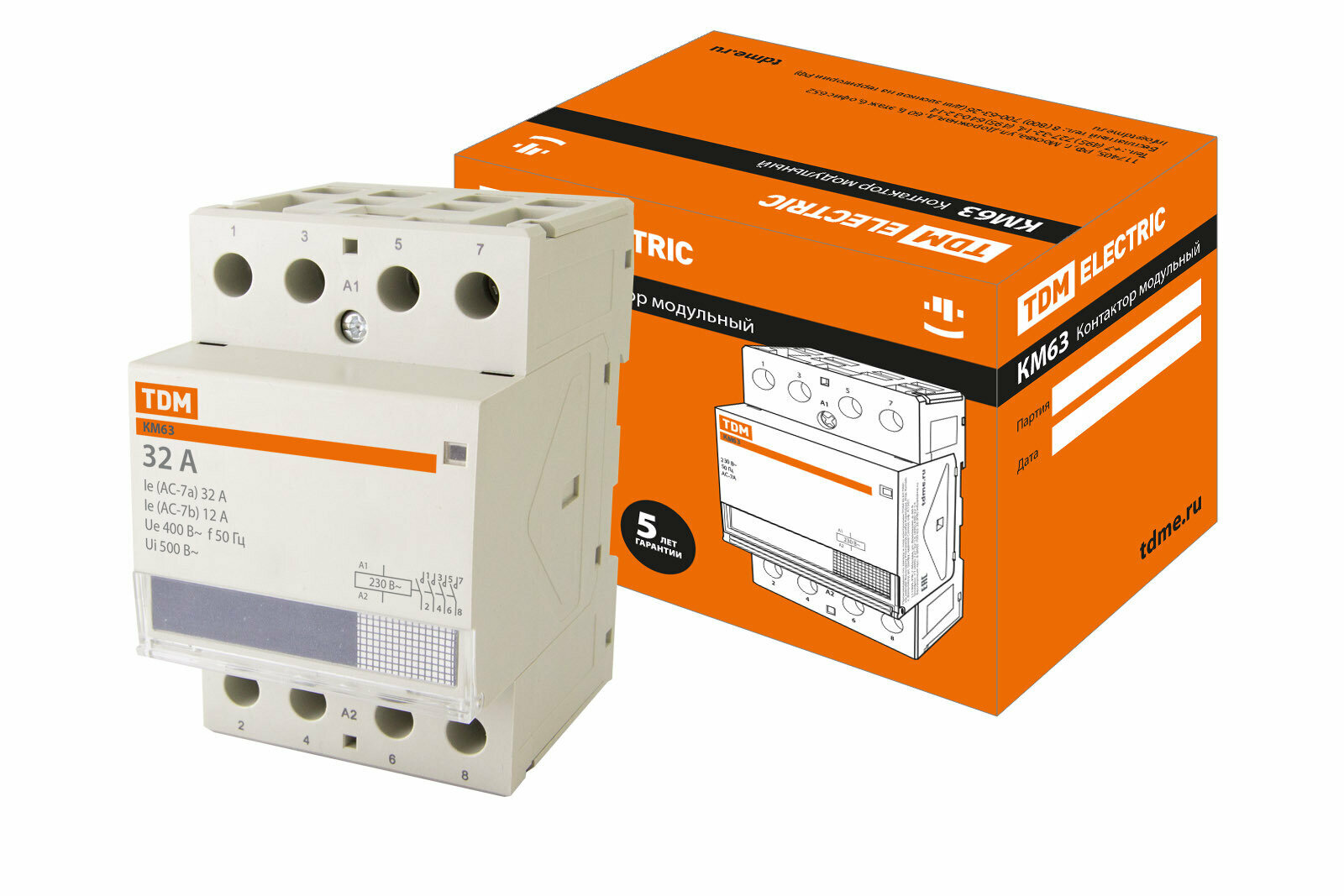 Контактор модульный 32А 4P 4НО КМ63 TDM SQ0213-0013