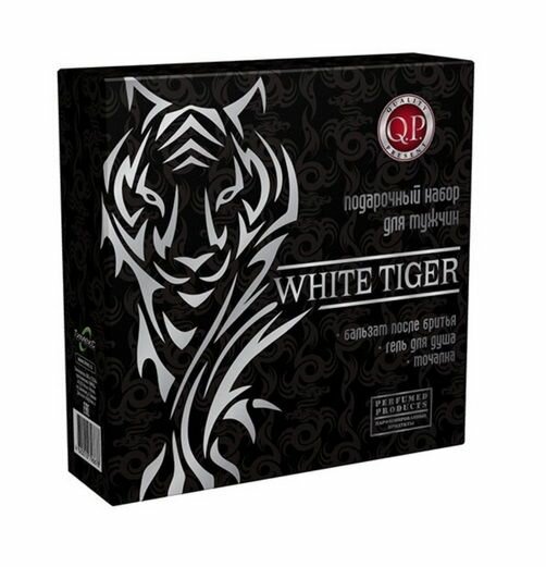 Q.P. №983 Набор мужской White Tiger, Гель для душа, 200 мл + бальзам после бритья, 200 мл