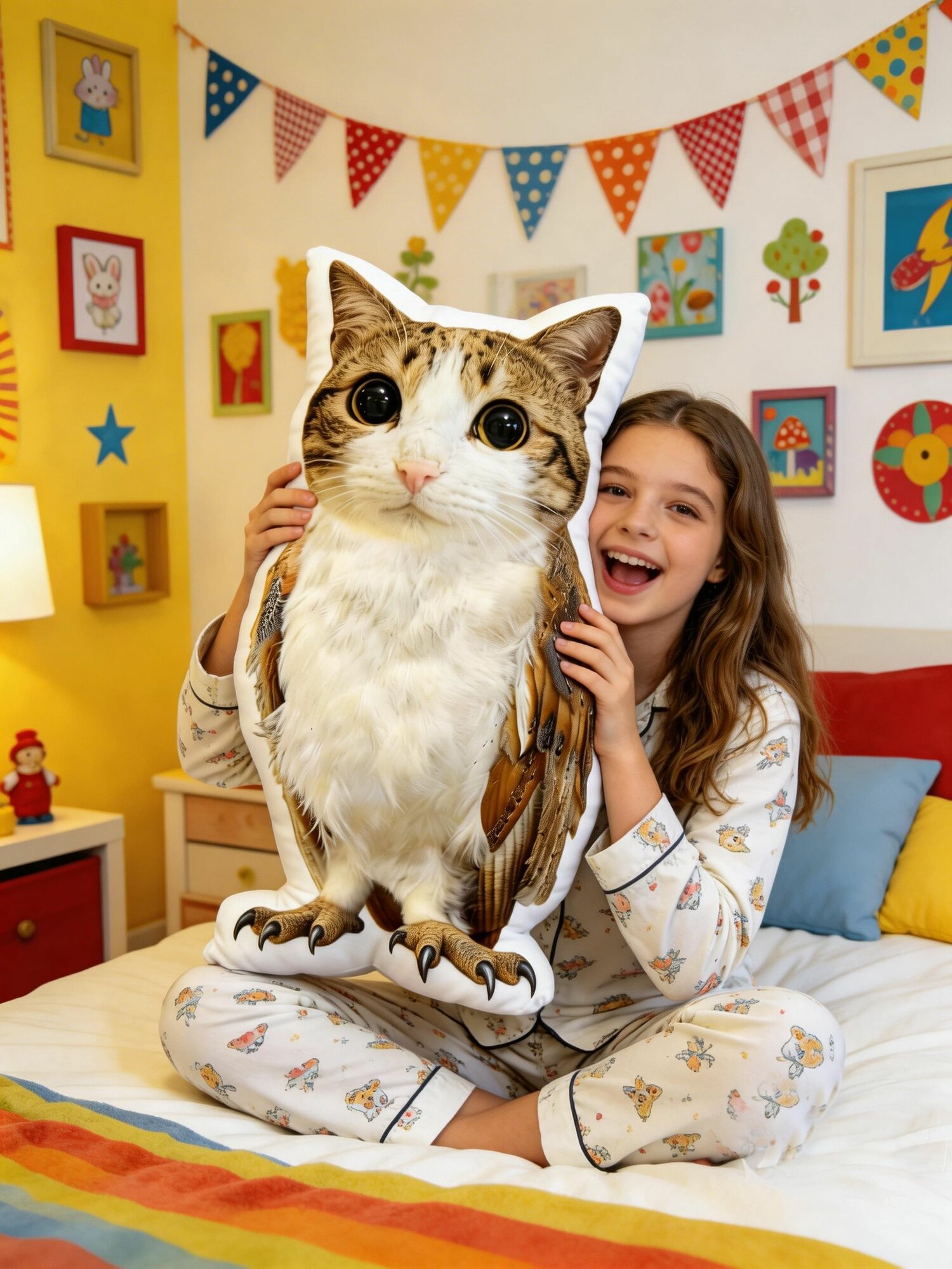 Плюшевая подушка Meowl гибрид кошка-сова, уникальный дизайн, мягкая наполненная подушка для дома, оригинальный подарок на День Святого Валентина, день рождения