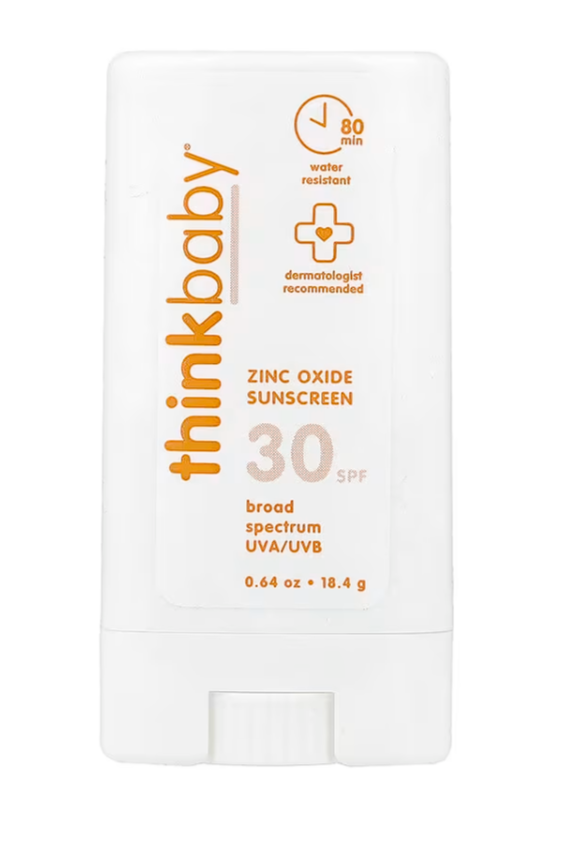 Солнцезащитное средство с оксидом цинка в стике, SPF 30, think, Thinkbaby, 18,4 г