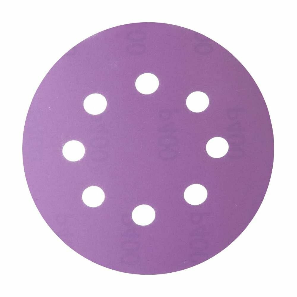 Круг шлифовальный Purple PP627 (125 мм; 8 отверстий; Р220; 100 шт) Hanko PP627.125.8.0220