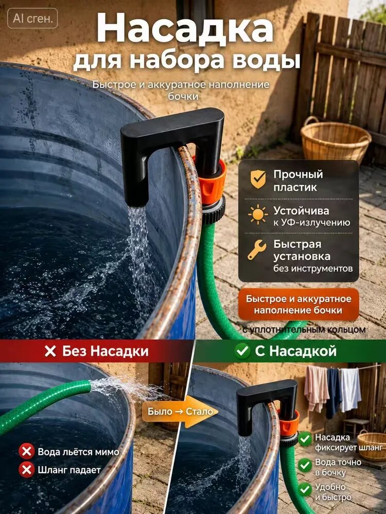 Переходник для шланга , ABS пластик