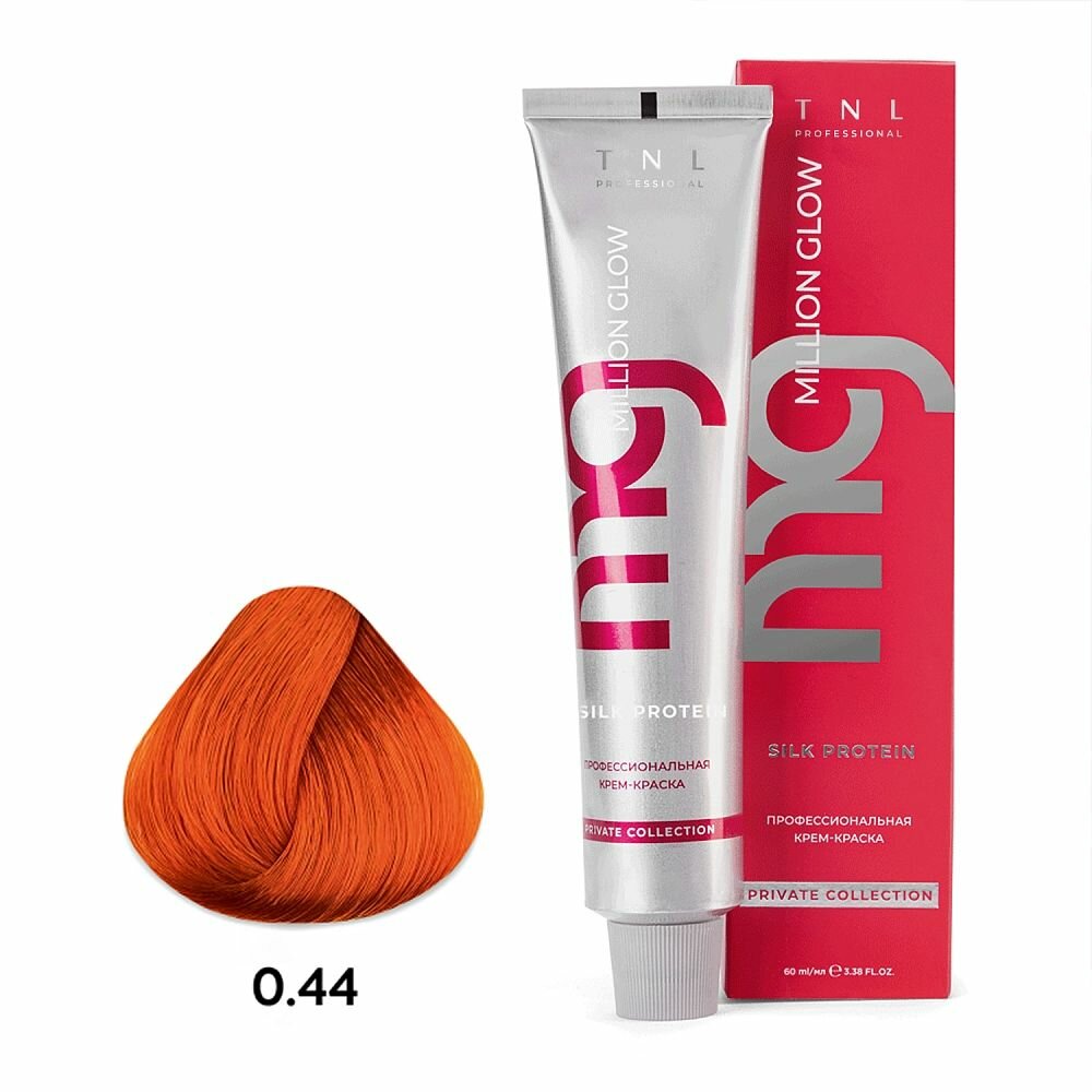 TNL Professional Крем-краска для волос TNL Million glow Private collection Silk protein 0.44 Медный, 60 мл