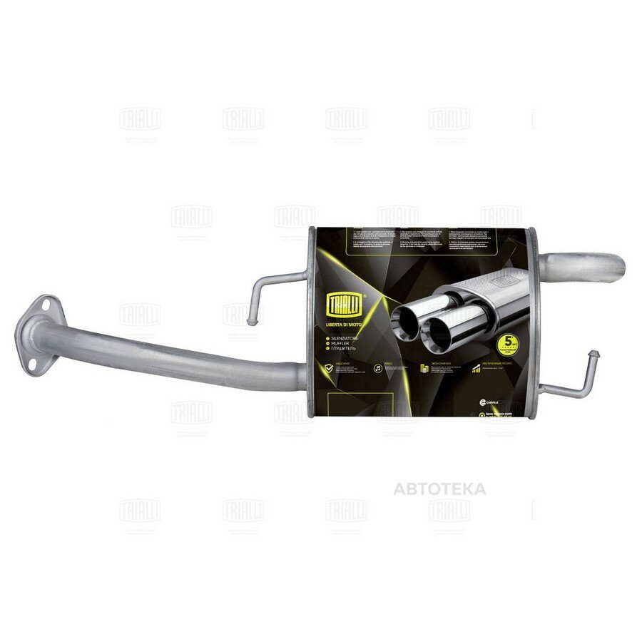 Глушитель Toyota Corolla (01-) 1.4i/1.6i хэтчбэк осн. (алюм. сталь) TRIALLI EMM1903