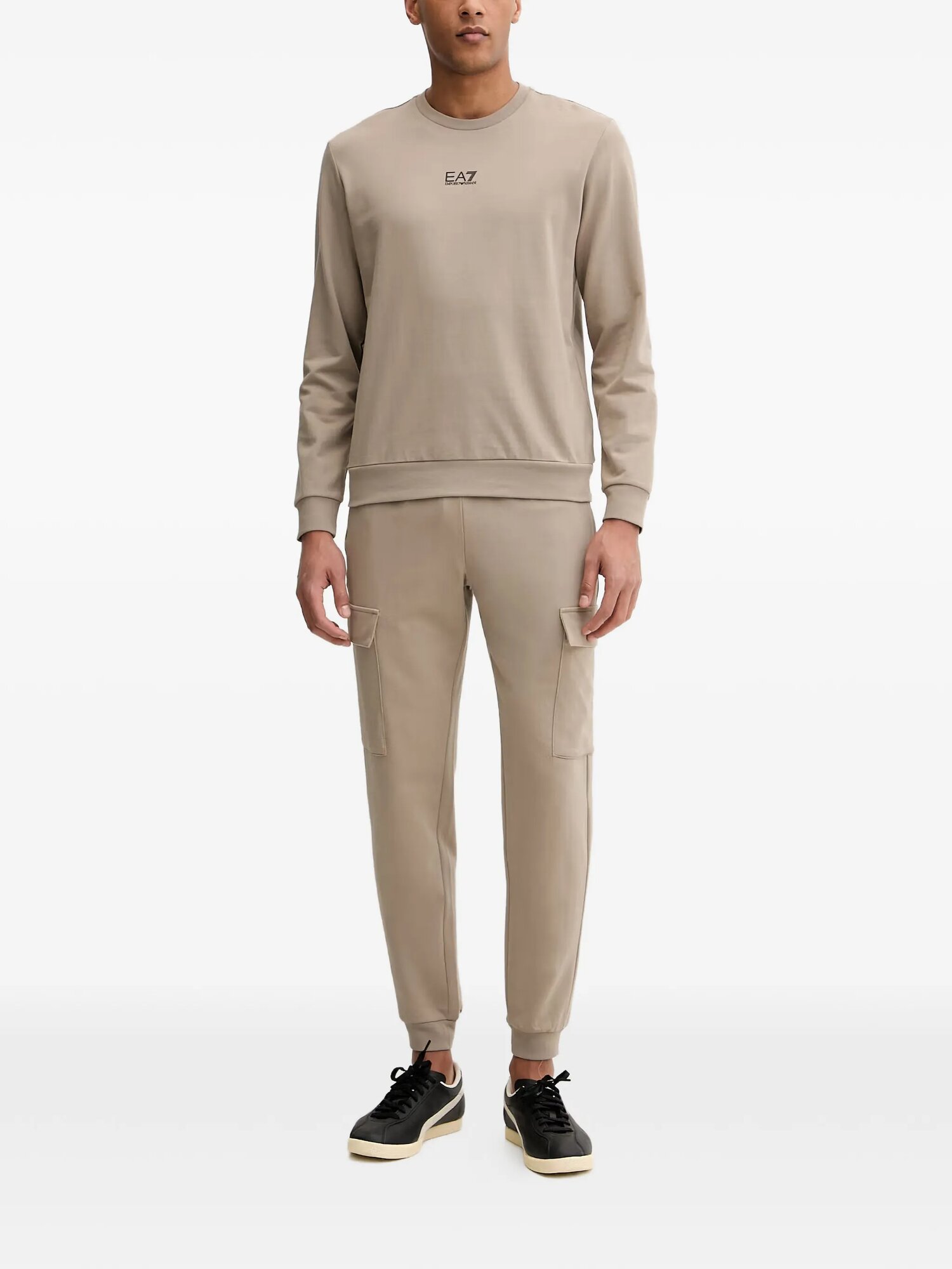 Свитер EA7 EMPORIO ARMANI Logo-print ribbed-trim sweater, размер 48, , разноцветный — фото 1
