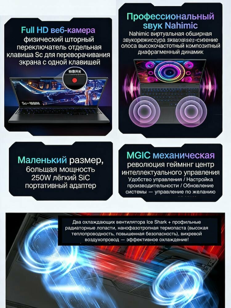 Игровой ноутбук MECHREVO JiGuang X, I7-13700HX, RTX5060, 32ГБ/1ТБ, Русская раскладка — фото 1