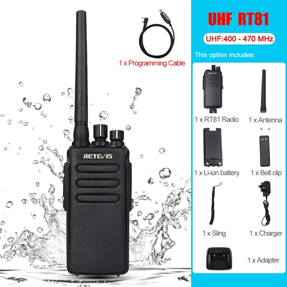 Retevis RT81 рация DMR цифровая мощная рация большого диапазона действия водонепроницаемая портативная рация для охоты