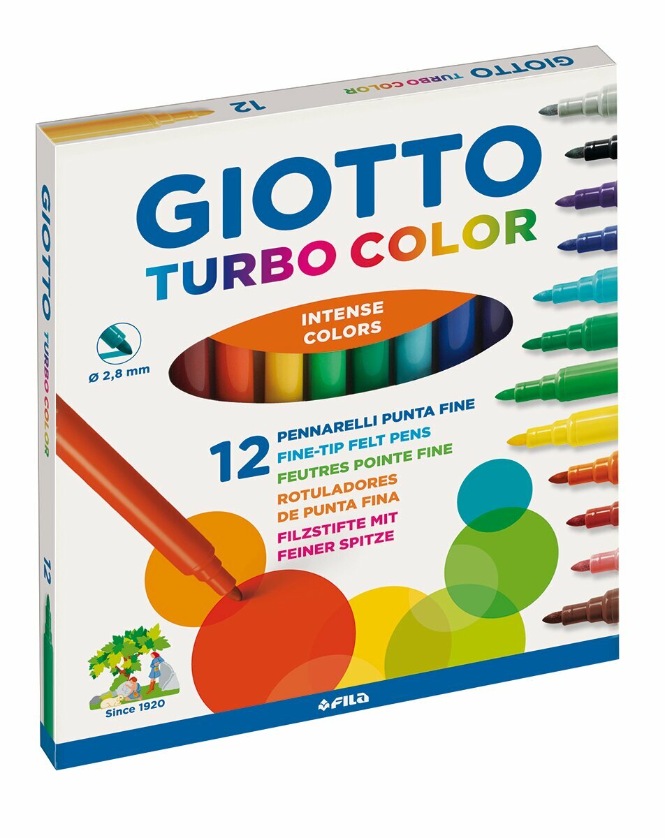 Набор фломастеров Giotto TURBO COLO, 12 шт.