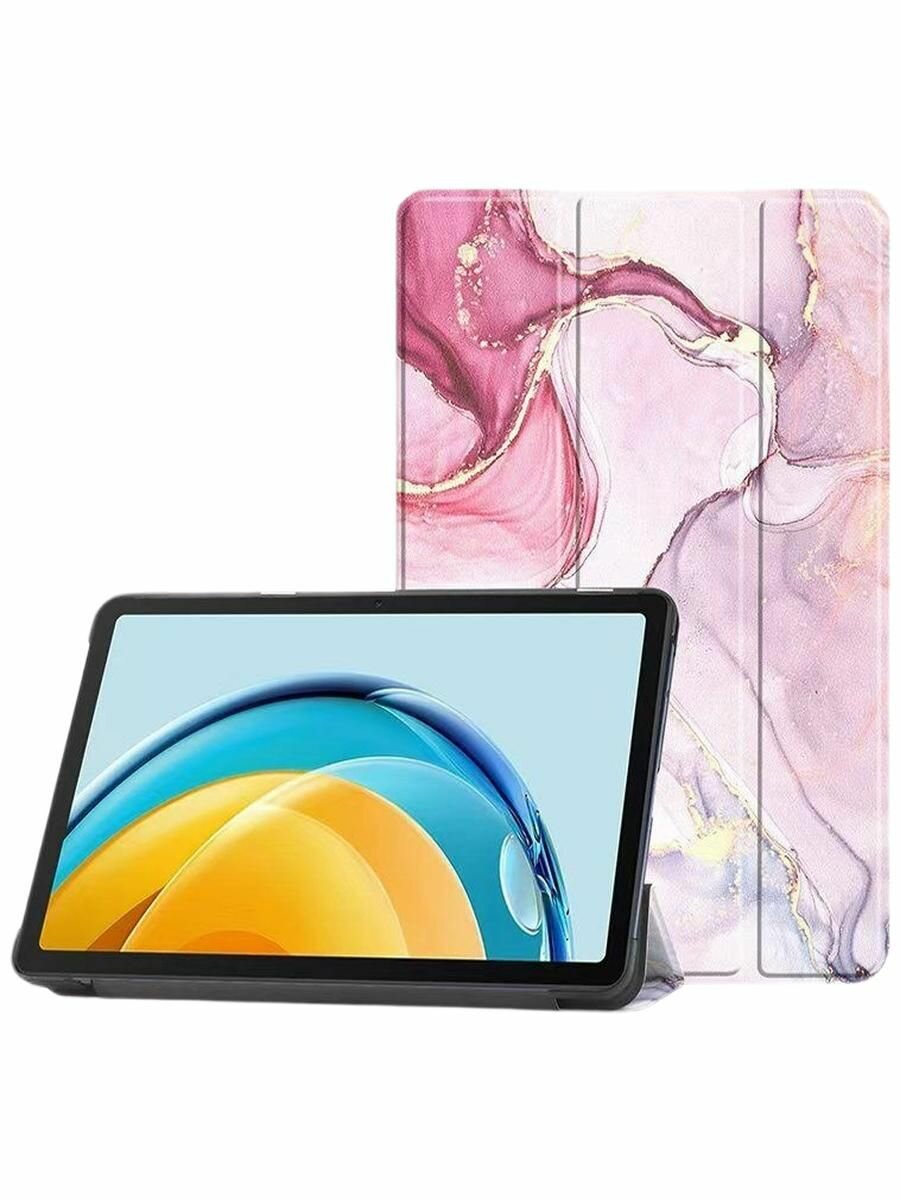 Чехол на Honor Pad X7 / Хонор Пад Х7, 2025 года, 8.7 дюйма, умный с магнитом, розовый мрамор