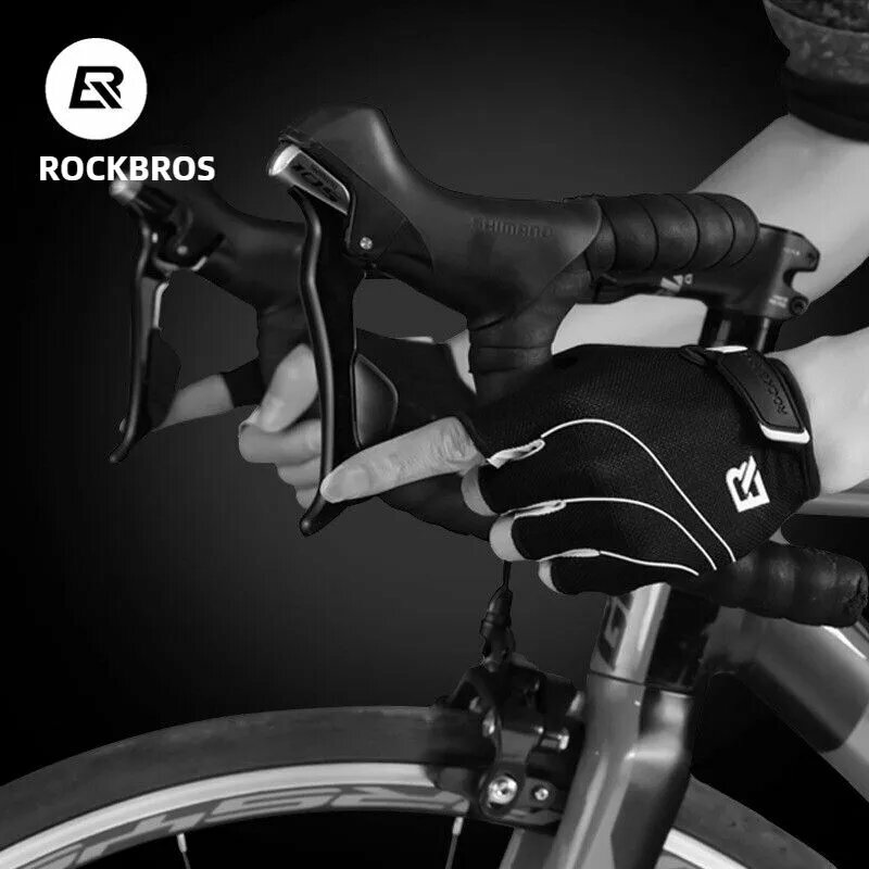 ROCKBROS Велоперчатки, размер M, укороченные, черные, для велоспорта — фото 1