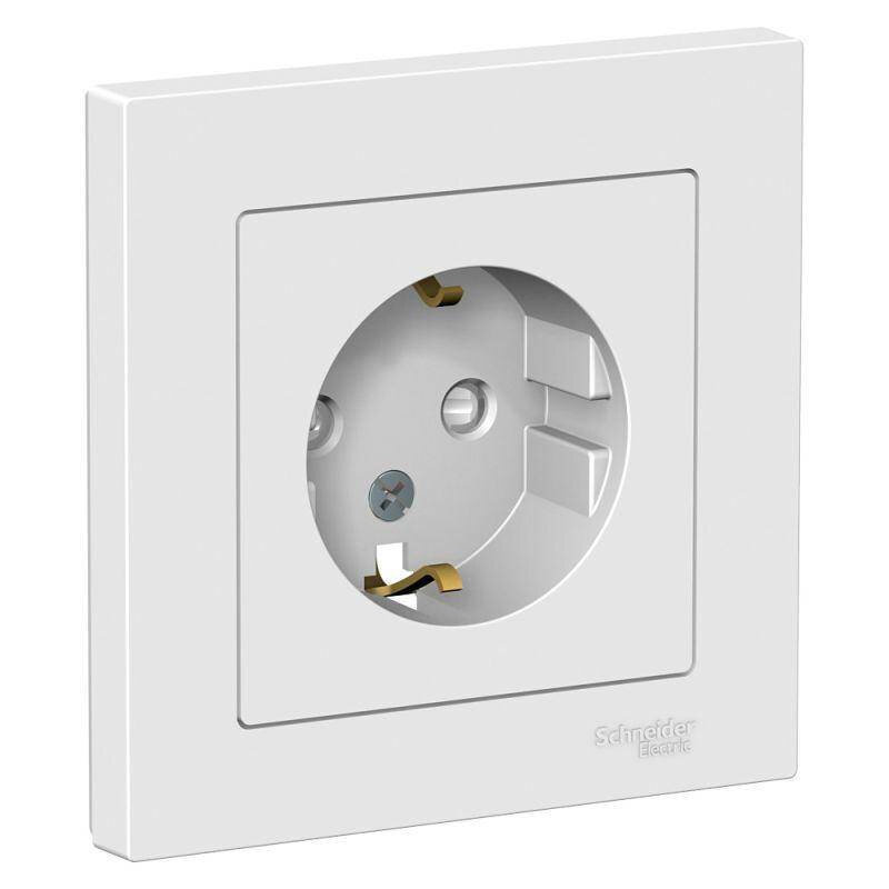 Schneider Electric Розетка ATLAS DESIGN с заземл. защ. шторки 16А в сборе бел. ATN000144 1240147