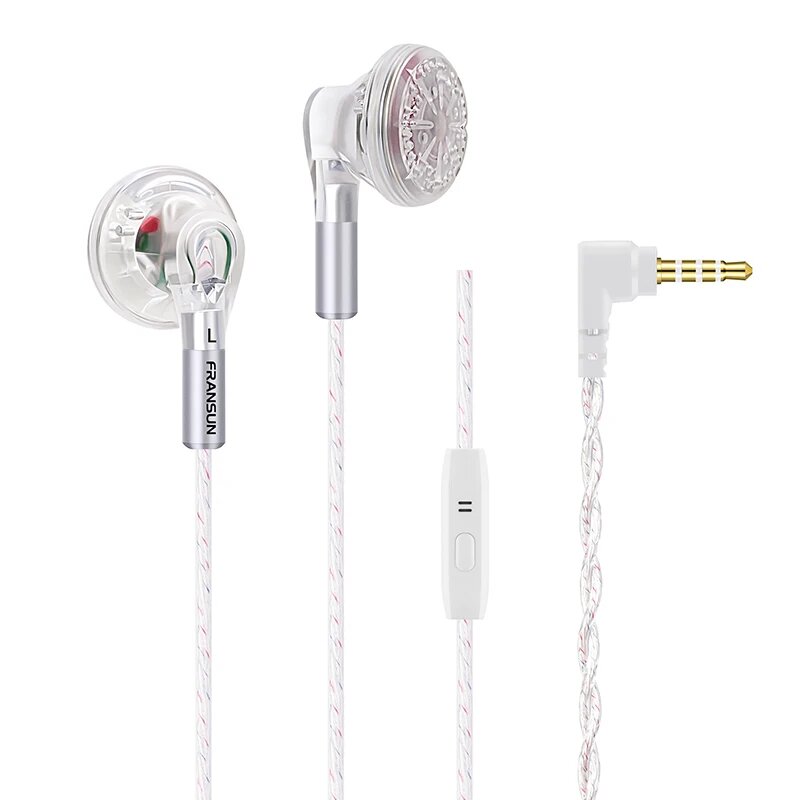 Fransun Gen 3 YD900 проводные наушники Белый, 3.5mm Clear With Mic