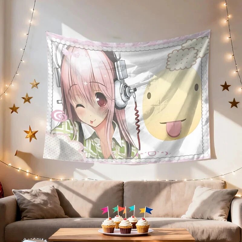 Гобелен Super Sonico, аниме декор для дома — фото 1