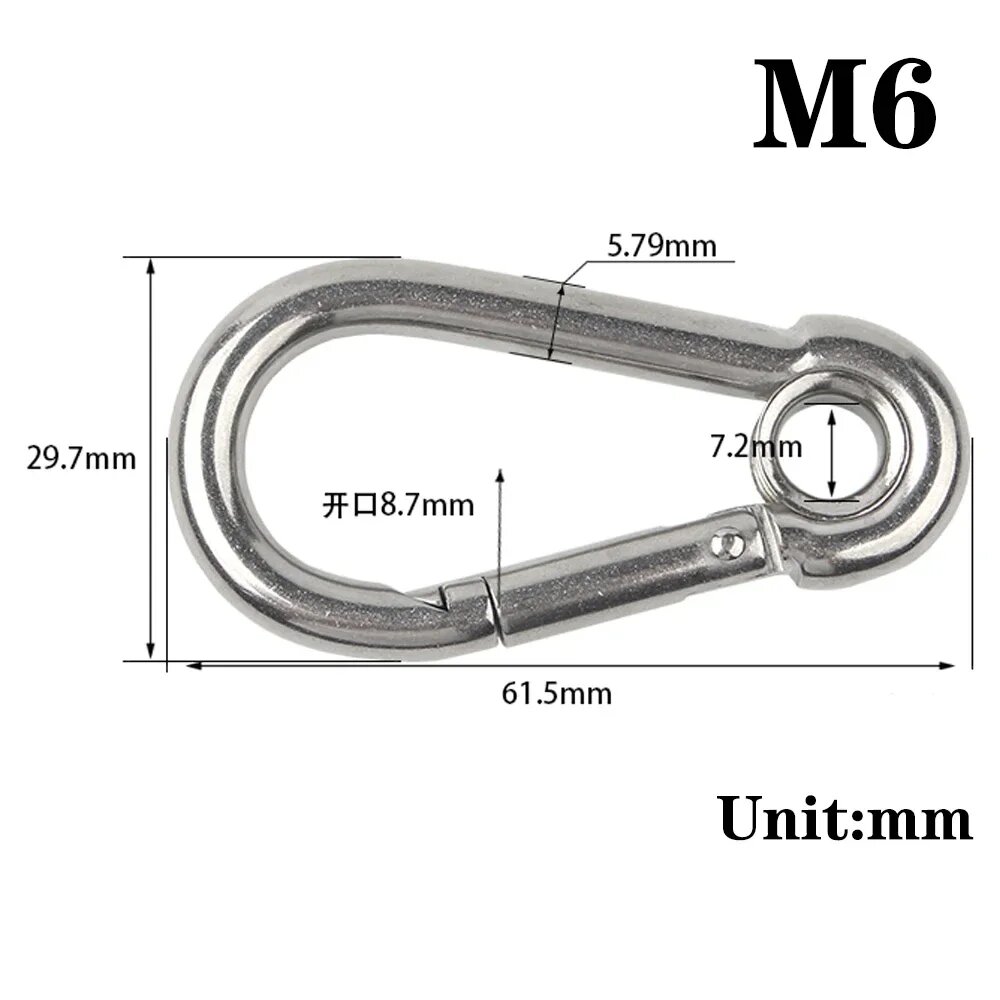 Карабины из нержавеющей стали M4-M8 3 PCS, WIth band M6