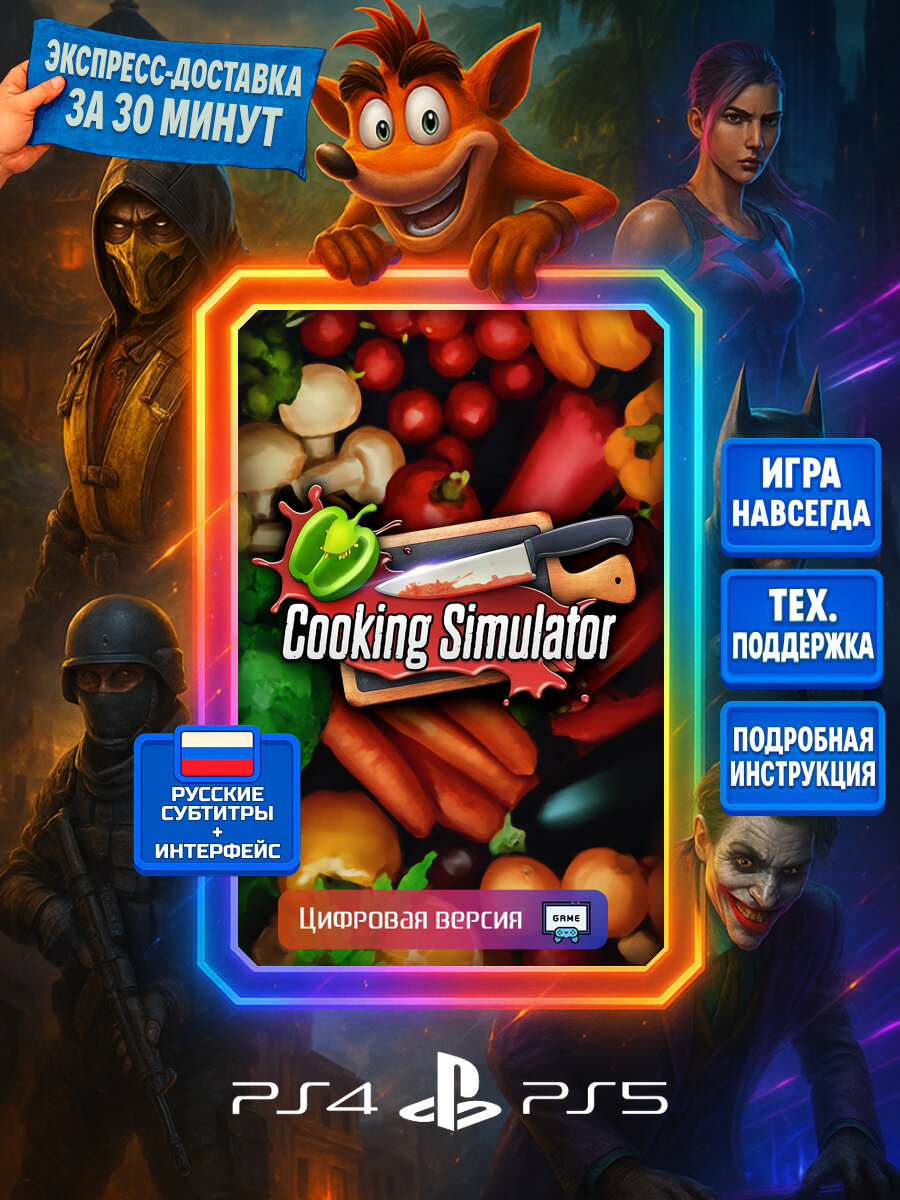 Cooking Simulator PS4/PS5 | Моментальная доставка | Русские субтитры и интерфейс | Симуляторы