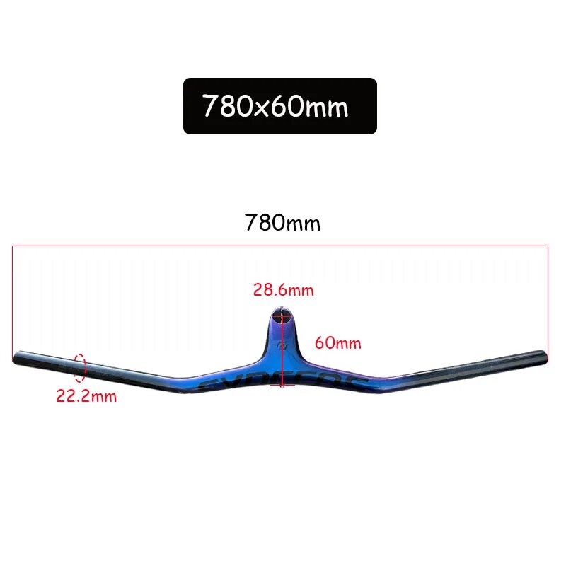 Syncros MTB Руль Карбон 680-800 мм Синий, 780X60MM