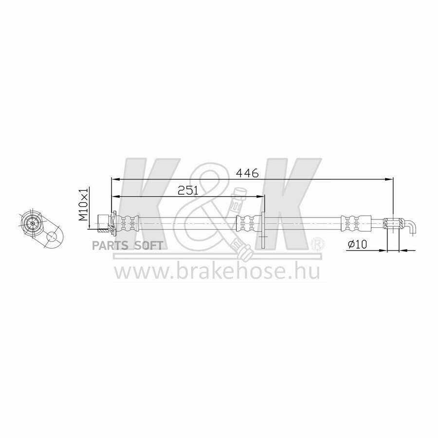 K&K FT0773 Шланг тормозной TOYOTA Camry (_XV3_ _V30_) 2.4 WT-i 3.0 V6 11.01-