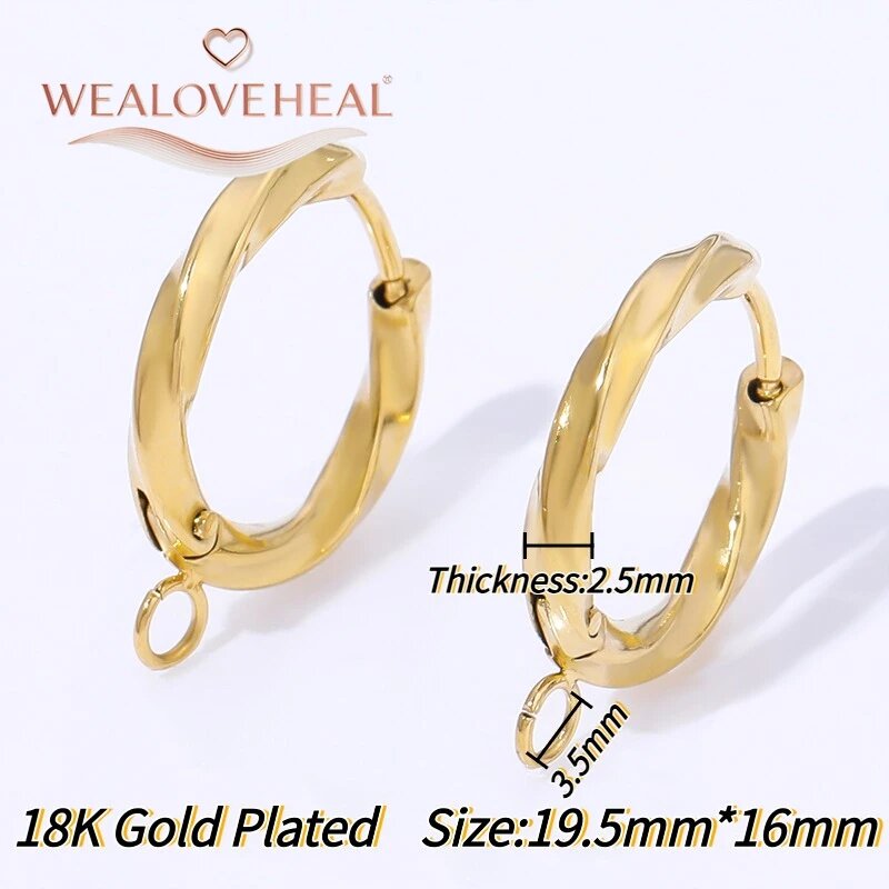 Серьги-кольца WEALOVEHEAL, 18K Gold Plated, 19.5x16 мм