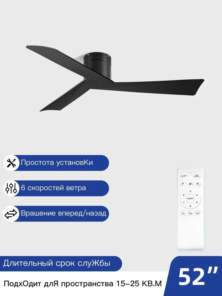 Потолочный вентилятор 072-3, черный