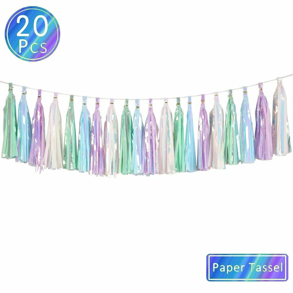 Гирлянды из тканевых кисточек parehope розового золота для праздника mermaid-20pcs