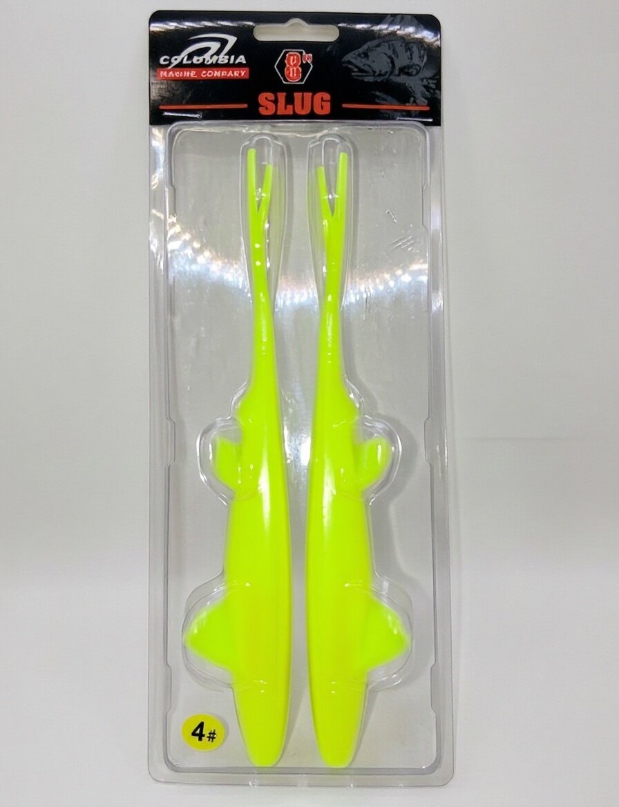 Силиконовая приманка SLUG 8" COLUMBIA fishing company: набор 2 шт, 20см, 25г, мягкая приманка на хищника