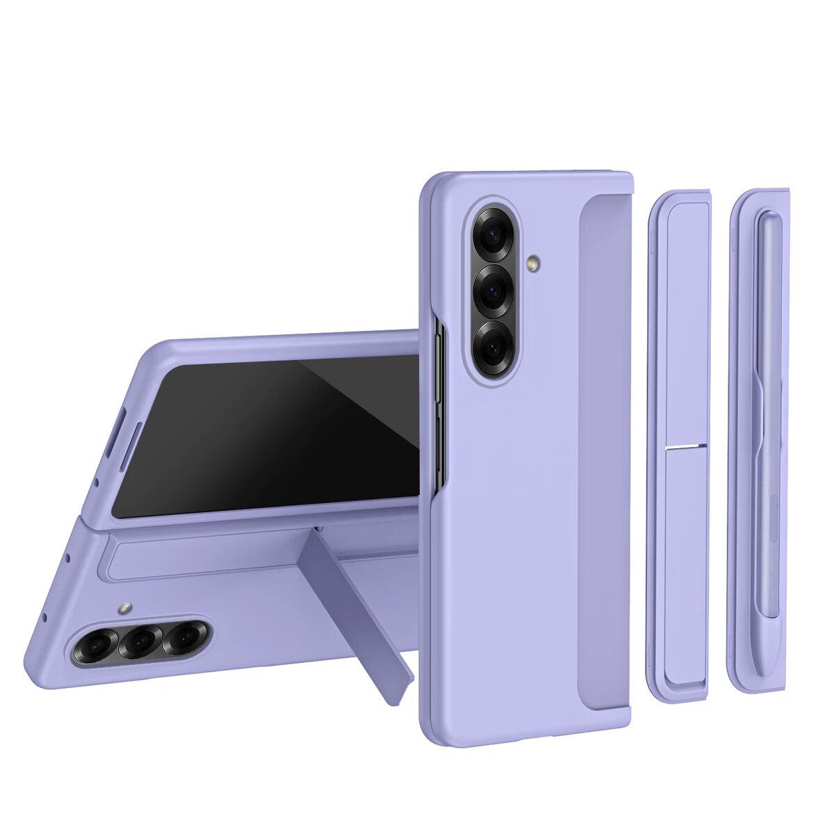 Чехол для Galaxy Z Fold 4 с съемной подставкой, премиальный фиалковый цвет, узкий дизайн для складных устройств
