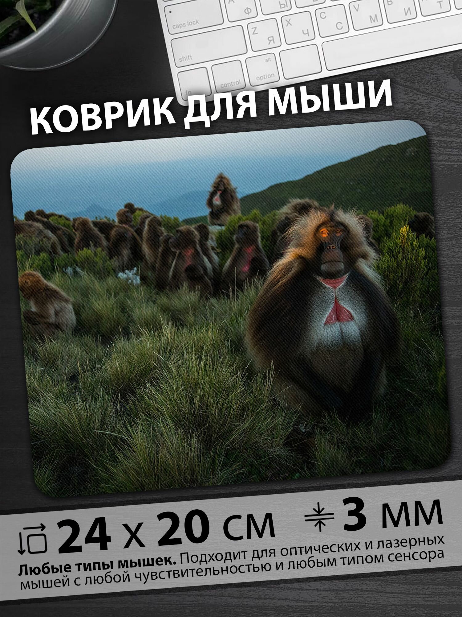 Резиновый коврик для мыши (24 x 20 см x 3 мм)