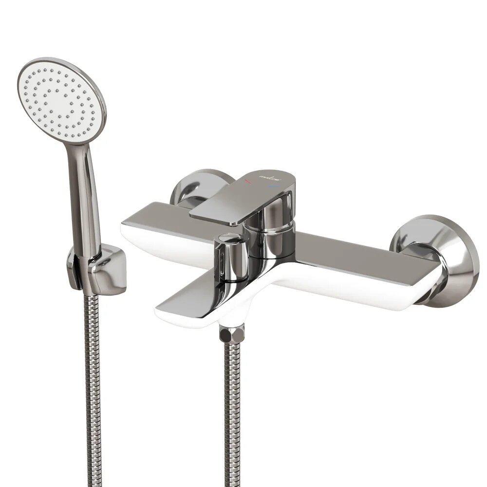 Смеситель для ванны 35k MIXLINE ML33-01 "City White" белый/хром