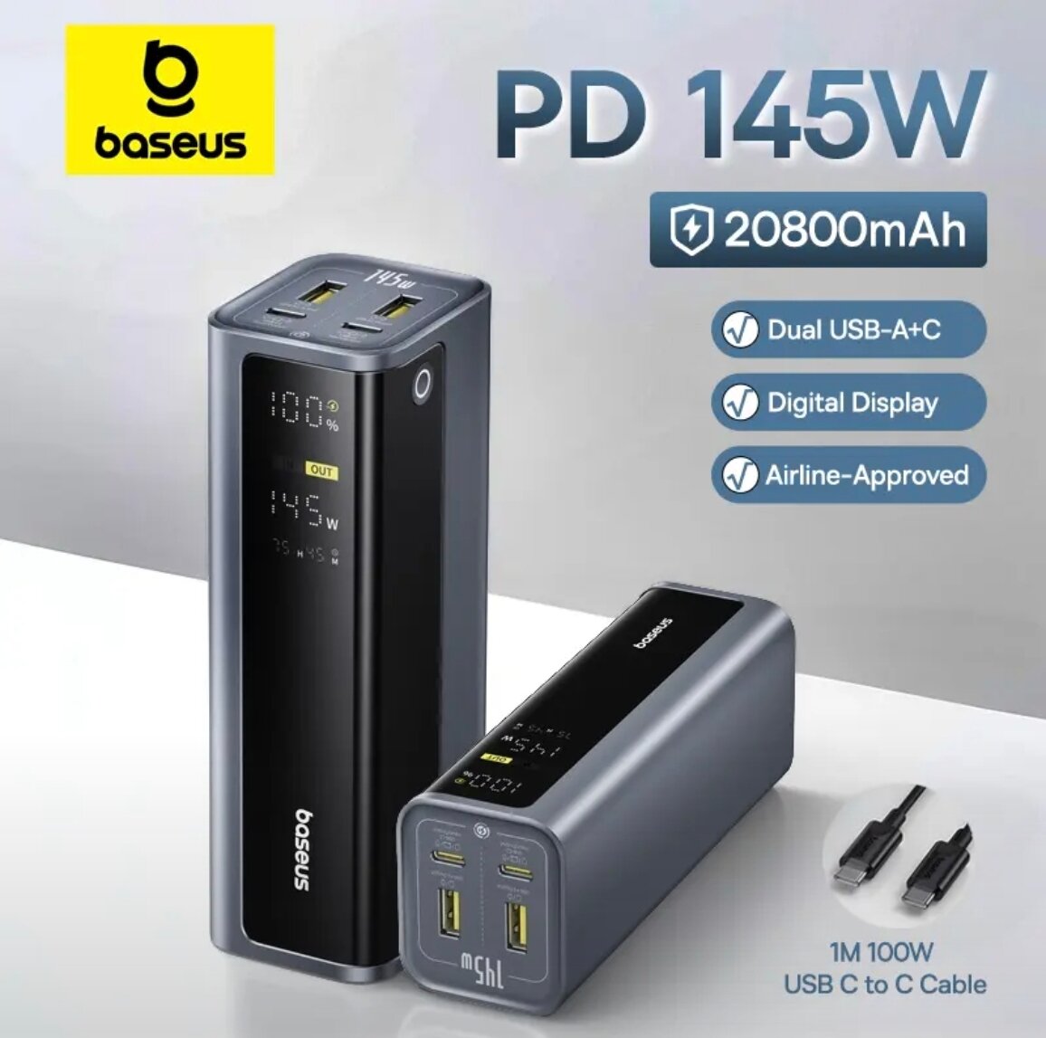 Power Bank Baseus EnerGeek GP12 145 Вт 20800 мАч (PPAP-20E5)