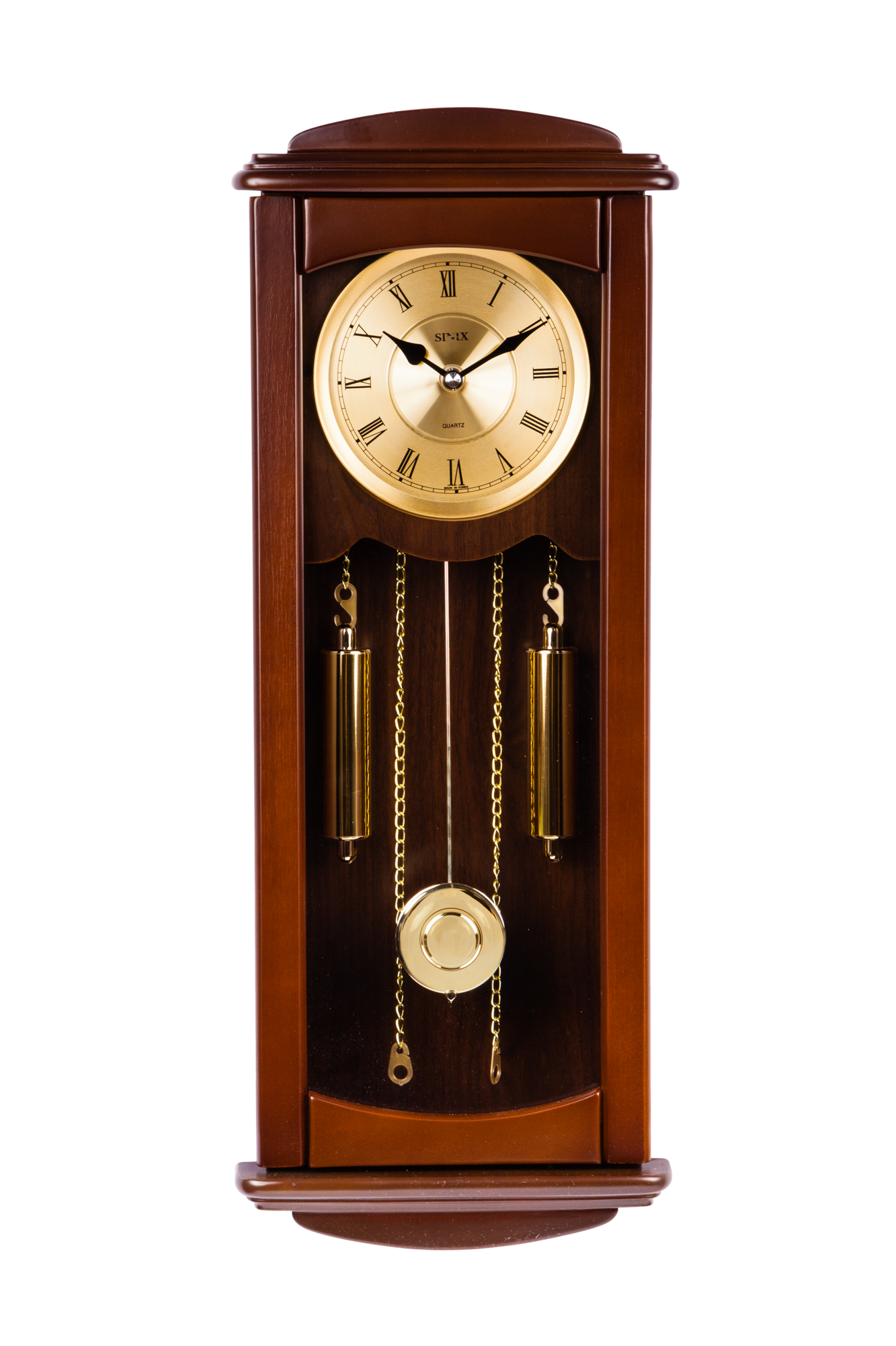Часы Sinix Wall Clocks 2011GR, кварцевые, дерево, римские цифры, с маятником