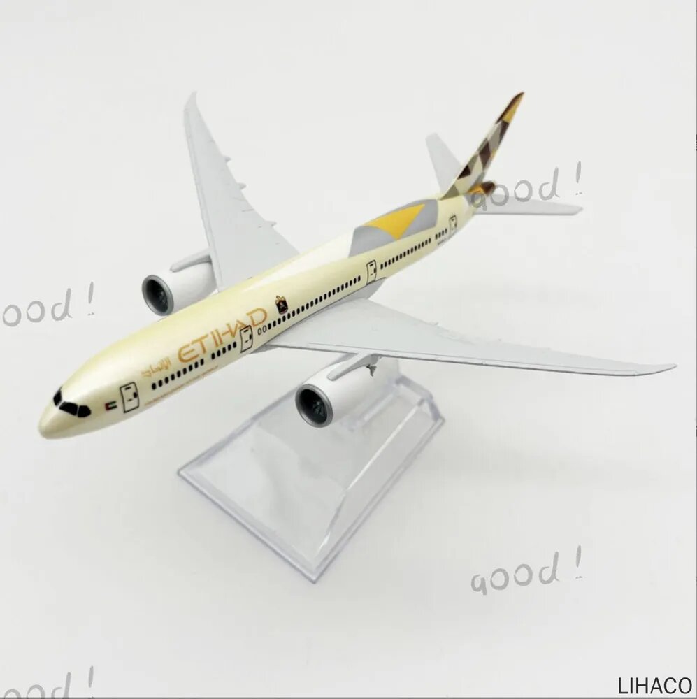 Сборная модель самолета Etihad Airways Boeing 787, масштаб 1/400, металл, 16 см — фото 1