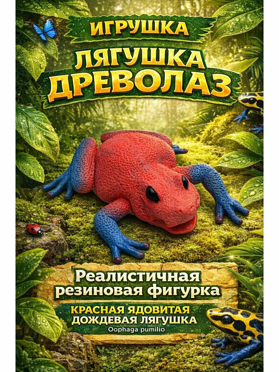 Фигурка лягушки древолаза резиновая игрушка мини, для весёлой игры, подарок ребёнку
