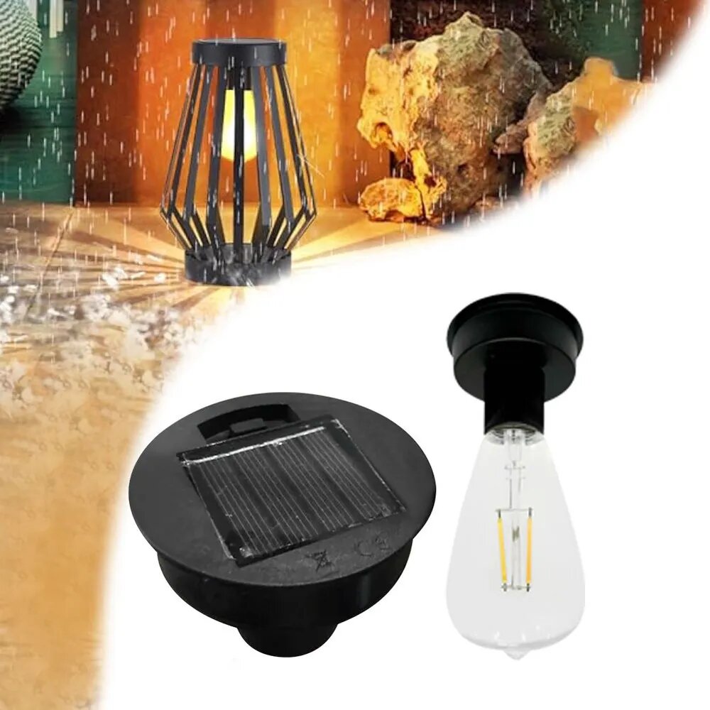 Солнечный фонарь-замена с LED-лампой, диаметр основания 7 см, прозрачный корпус, IP44