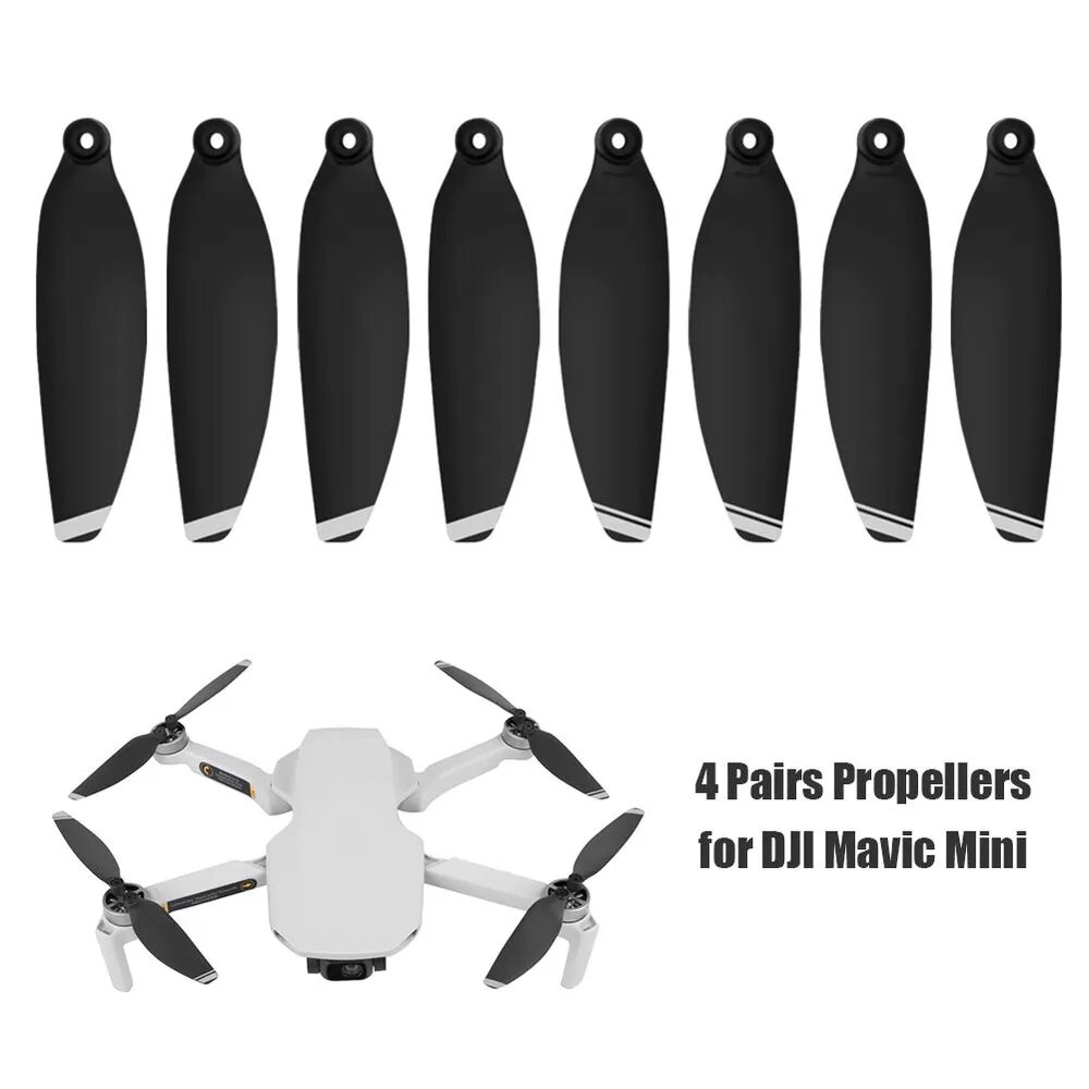 Винты для дрона DJI Mavic Mini, черные с серебряными кончиками