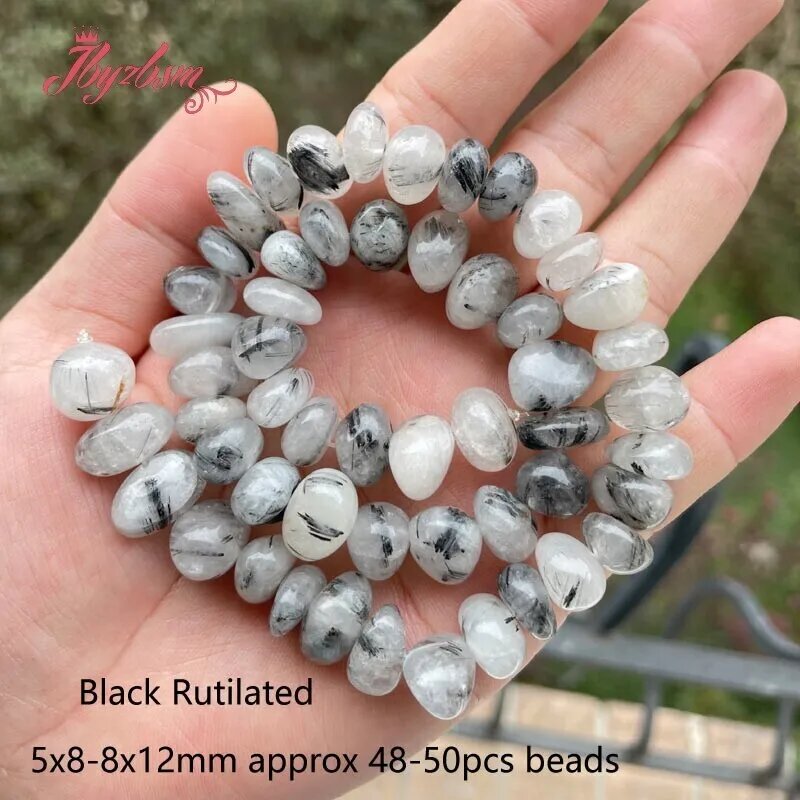 Бусины из натурального камня jbyzbsm Серый, Rutilated