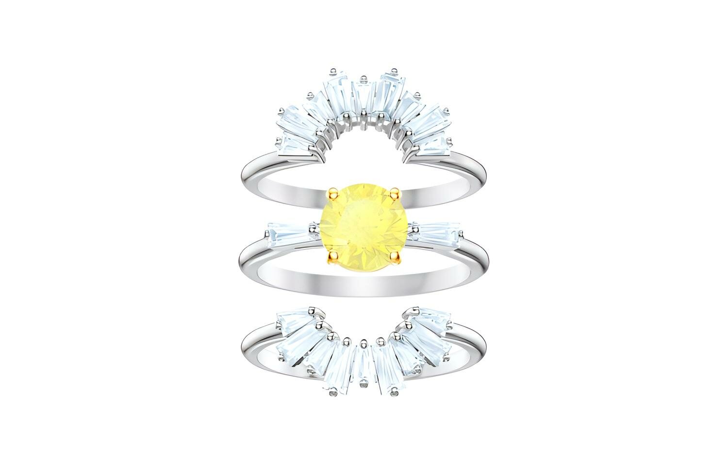 Кольцо обручальное, кристаллы Swarovski