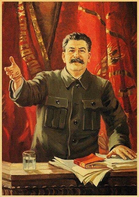 Алмазная живопись "Портрет Иосифа Сталина", полный набор Full Round 70X50cm, 3