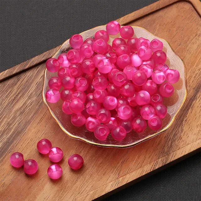 Розовые стеклянные шарики 6 мм, Color: 01