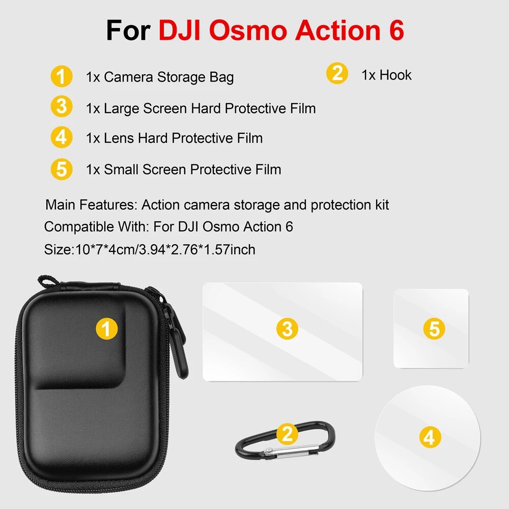 Чехол для DJI Osmo Action 6 5 Pro, черный for Action 6