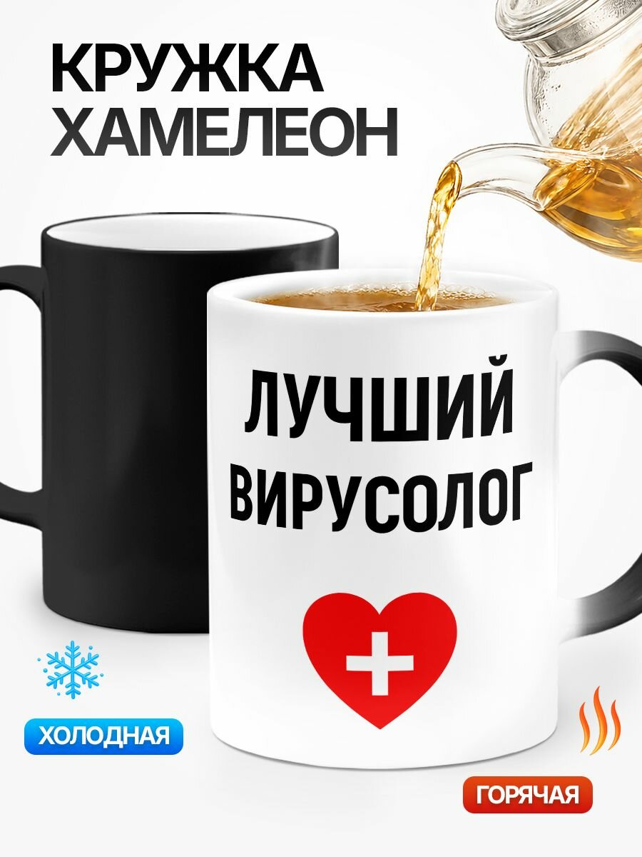 Кружка хамелеон подарок врачу Лучший Вирусолог