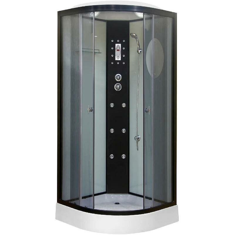 Душевая кабина Niagara Ultra 90x90 19010134 черный профиль, с гидромассажом