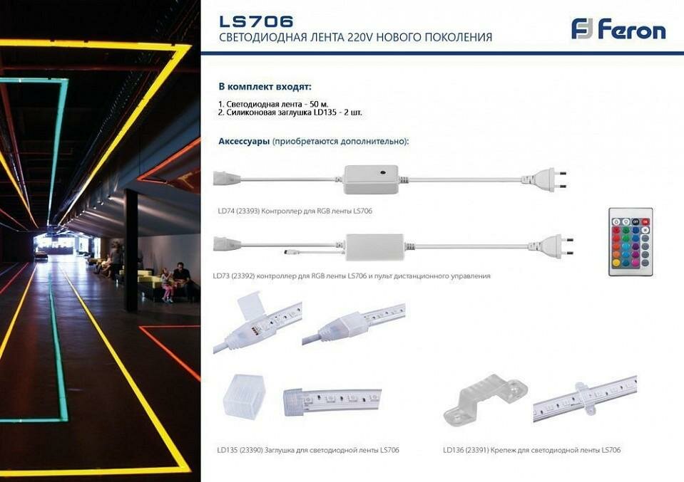 Контроллер-регулятор цвета RGB Feron LD74 23393 IP 44